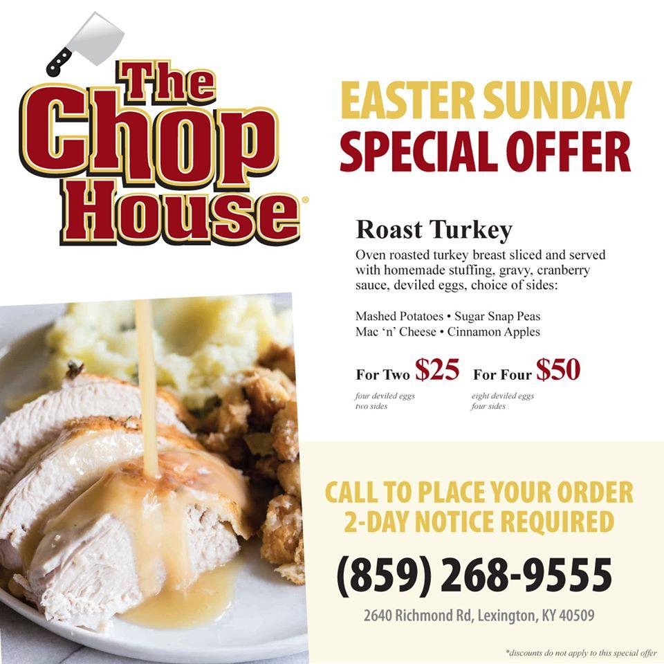 Menu at The Chop House steakhouse, Lexington