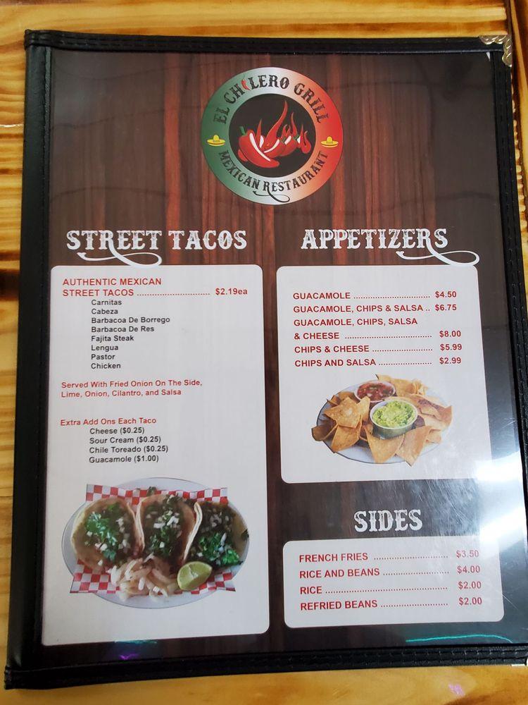 Menu at El Chilero Grill restaurant, Lewisville