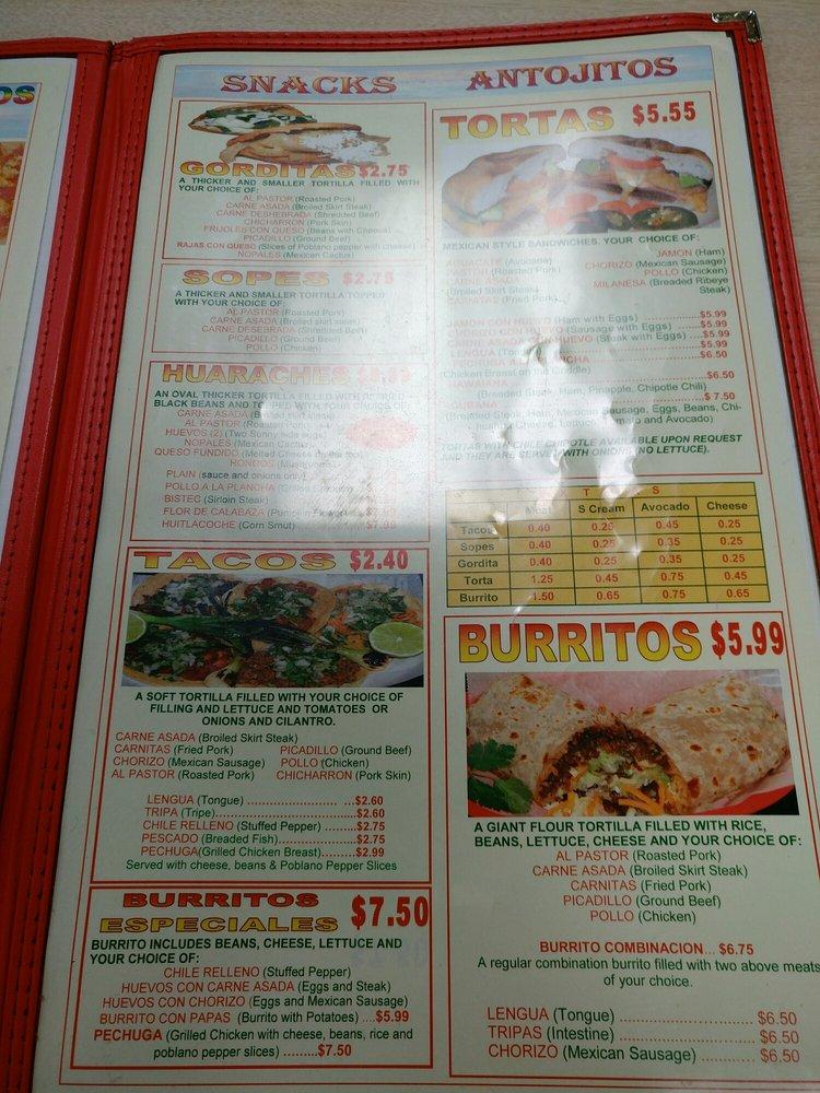 Menu at EL FARO MEXICANN CUISINE restaurant, Elgin, Lillian St