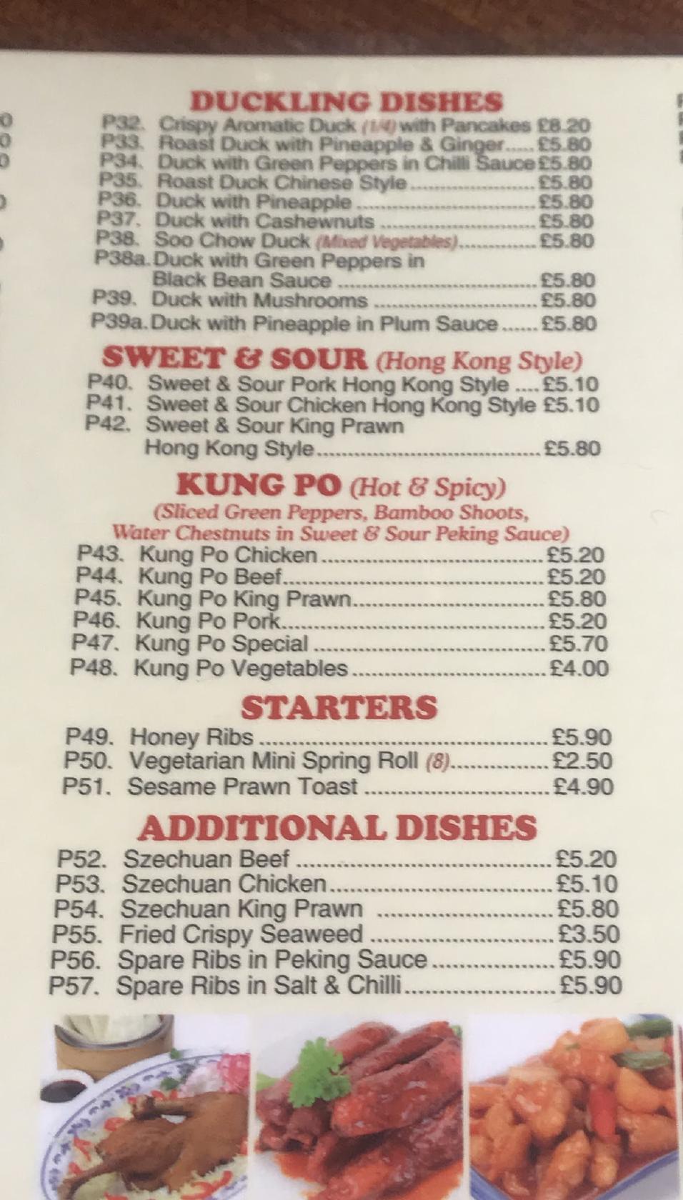 Menu at Golden Dragon fast food, Uckfield