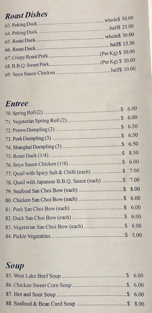 Menu at Parrot House Restaurant, Kensington