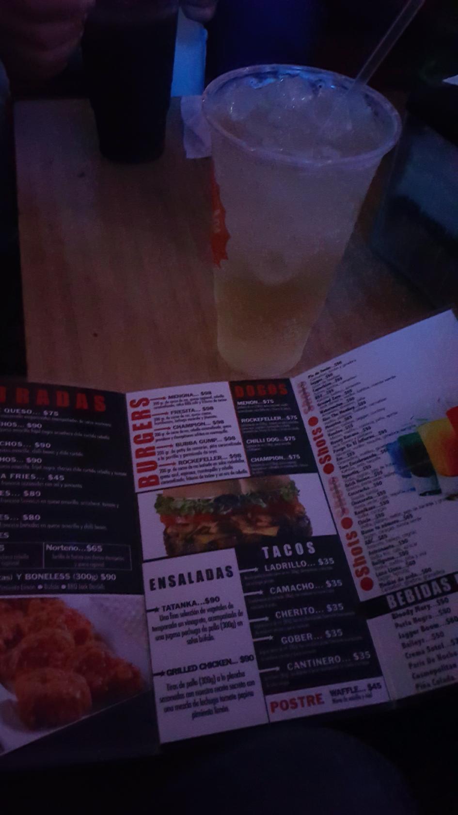 Menu at Brick Bar, Chihuahua