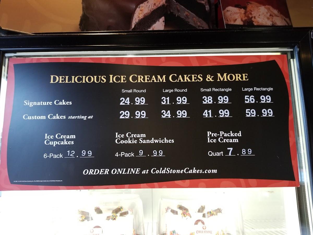 Menu at Cold Stone Creamery, Atlanta, Ashford Crossing