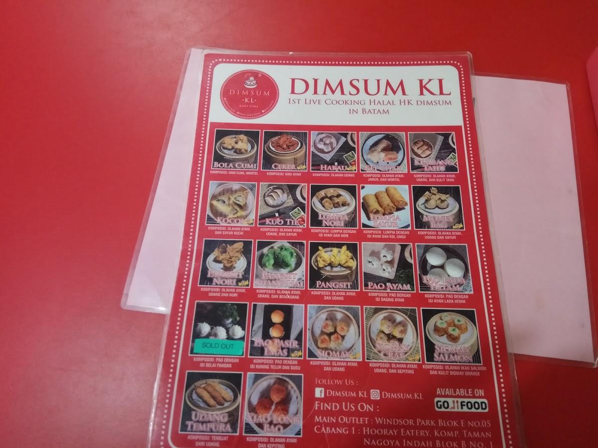 Menu at DIM SUM KL restaurant, Batam, Mega Legenda Food Street Batam Centre