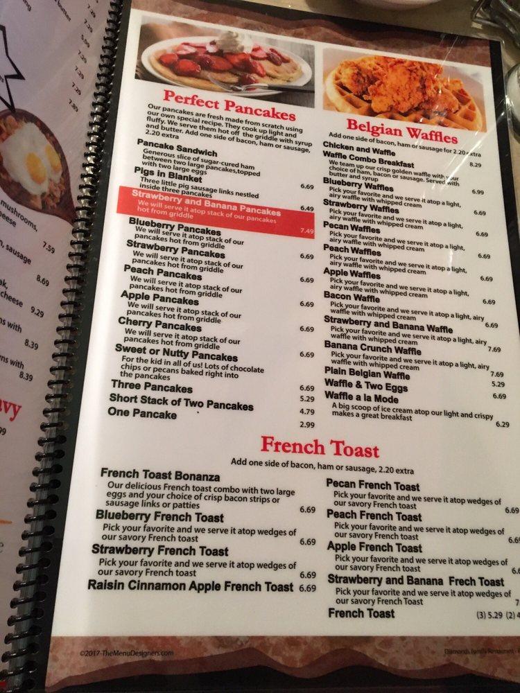 Menu at Diamonds Family Restaurant, Decatur