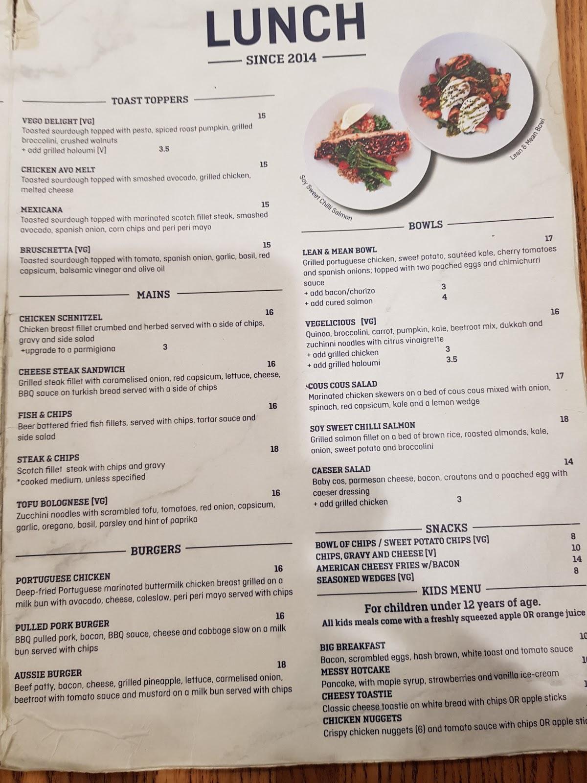 Menu at Espresso Warriors cafe, Lake Haven, 43 Lake Haven Dr