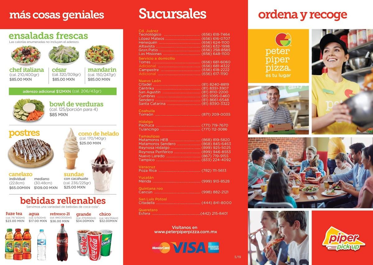 Menu at Peter Piper Pizza Lopez Mateos restaurant, Ciudad Juarez