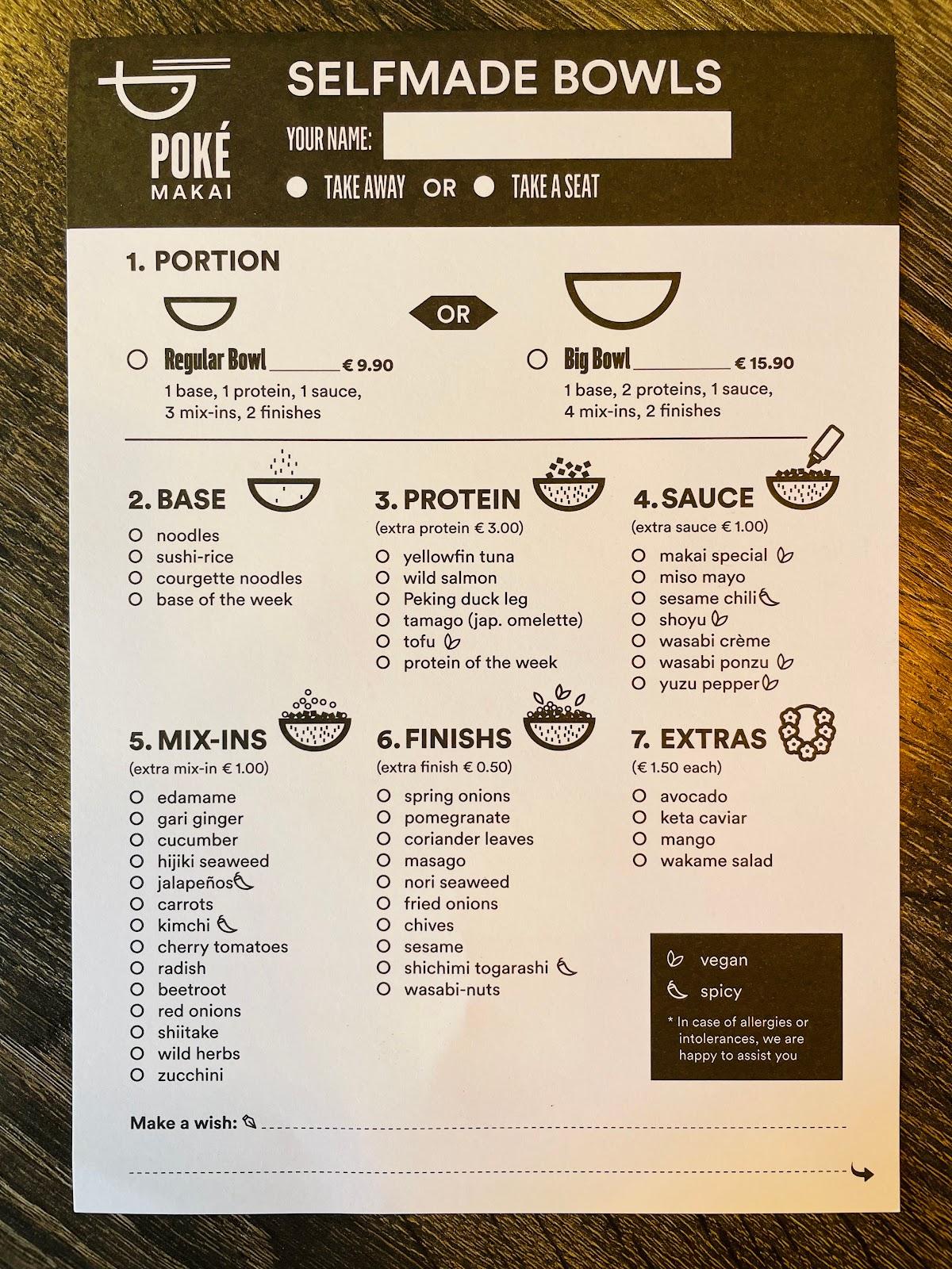Speisekarte von Poké Makai restaurant, Köln
