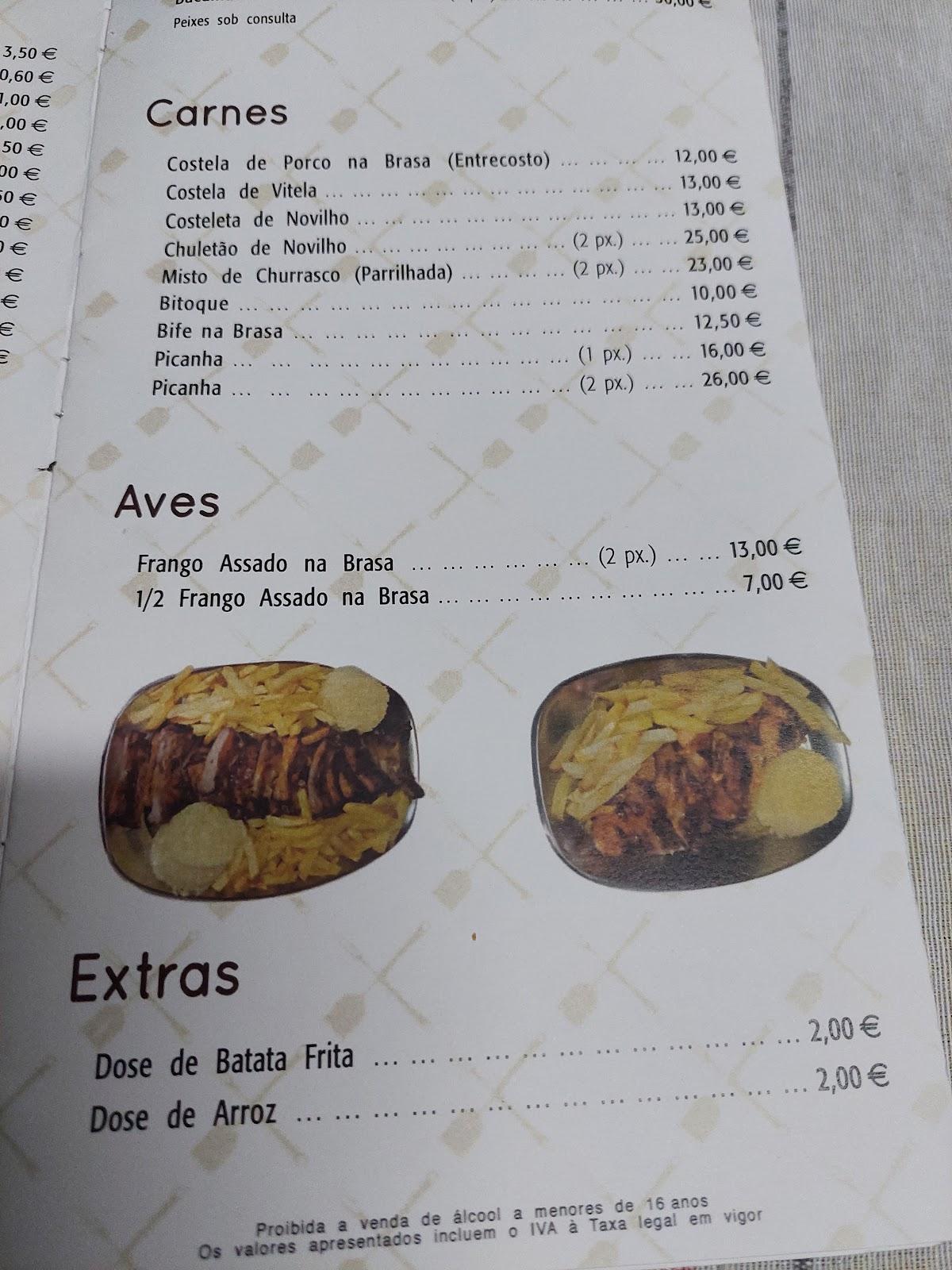 Menu em Restaurante A Laia do lido, Valença