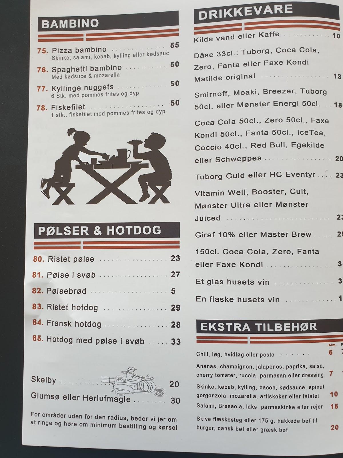 Menu at Stenovn pizza & grill i Skelby restaurant, Herlufmagle