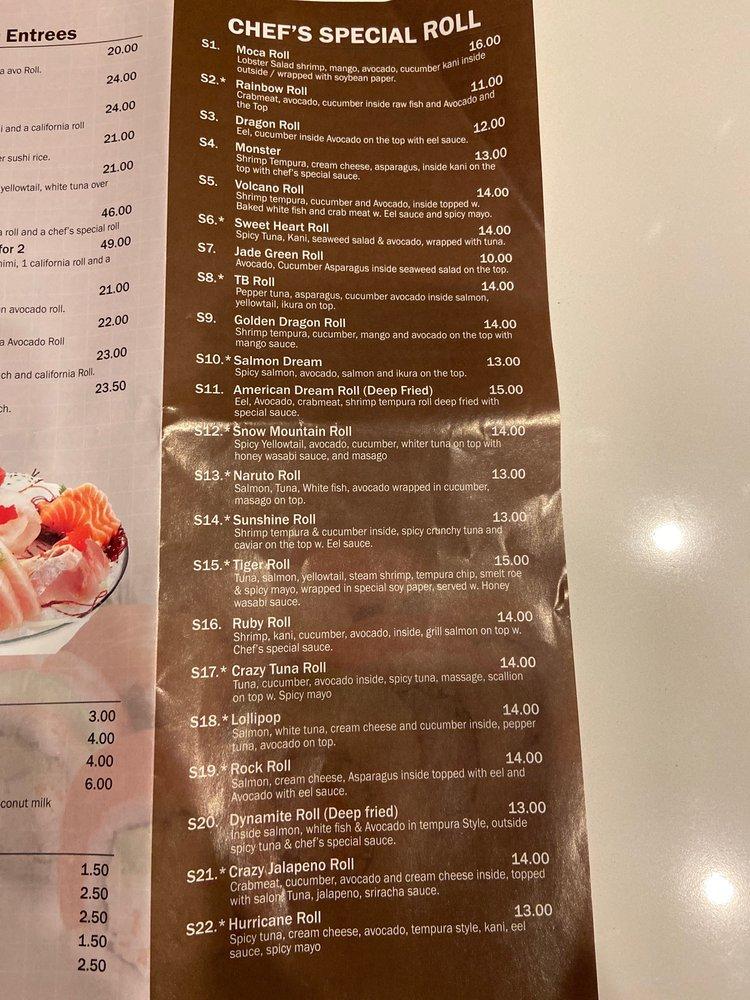 Menu at MOCA Asian Cuisine restaurant, Riverview
