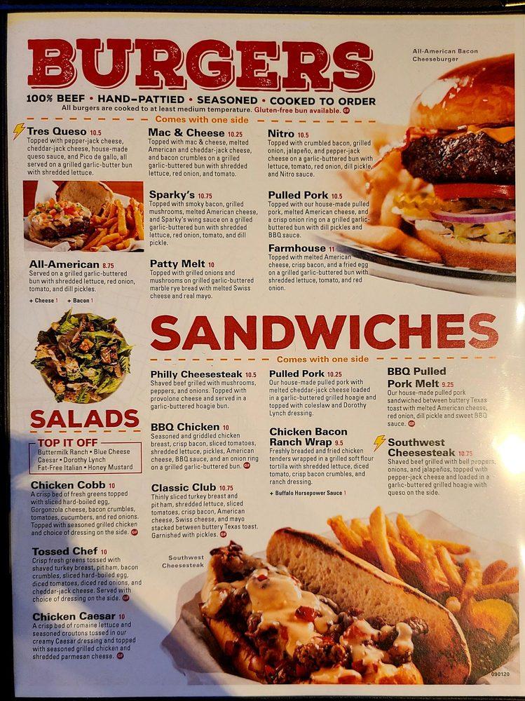 Menu at Thunder Road Grill pub & bar, Grand Island