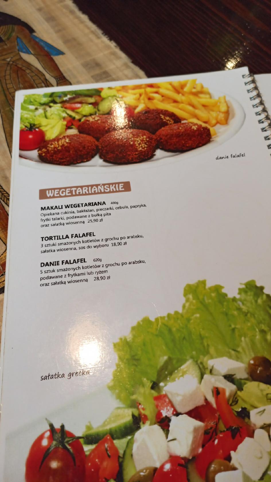 Menu at Cleopatra restaurant, Wloclawek, Warszawska 17