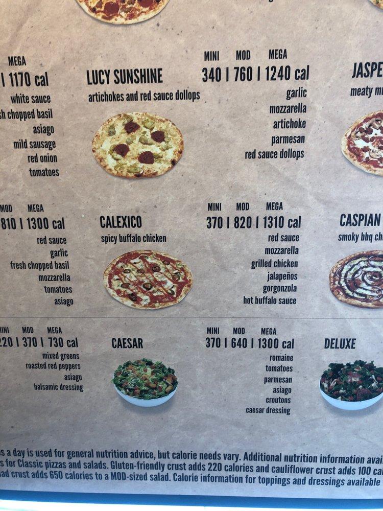 Menu at MOD Pizza pizzeria, Twin Falls