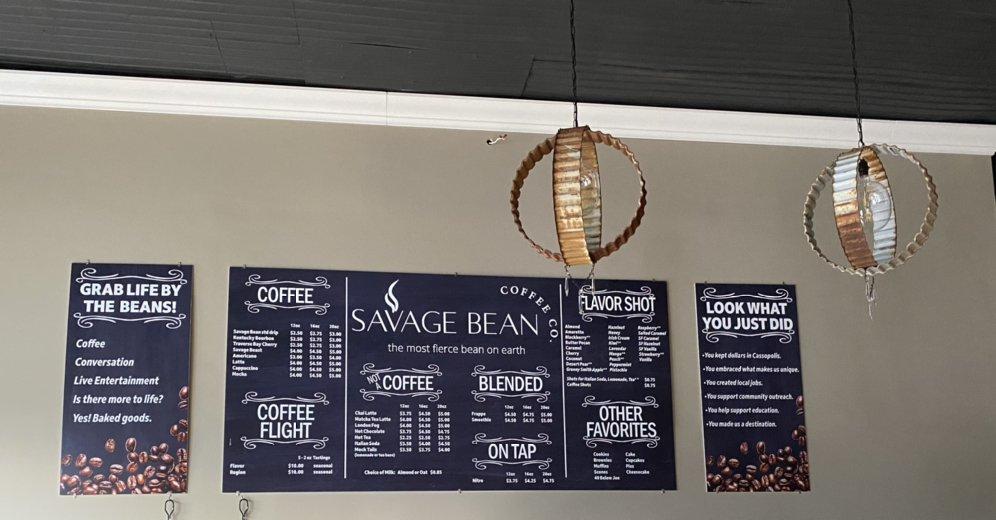 Menu at Savage Bean Coffee Company LLC, Cassopolis