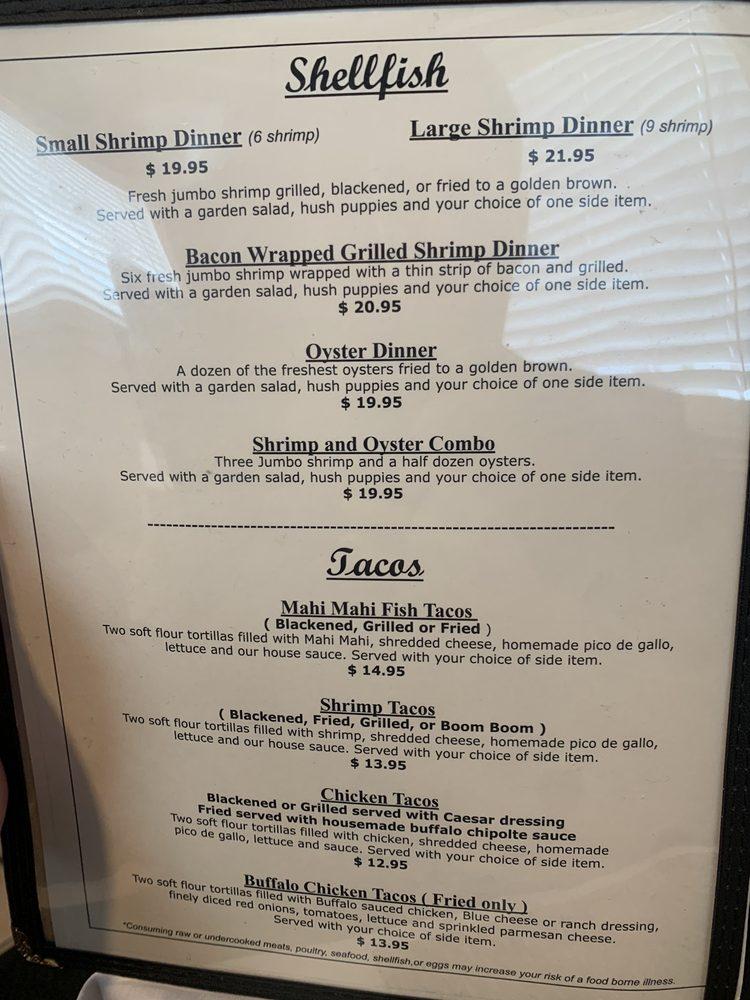 Menu at The Fishing Hole Milton Restaurant, Milton