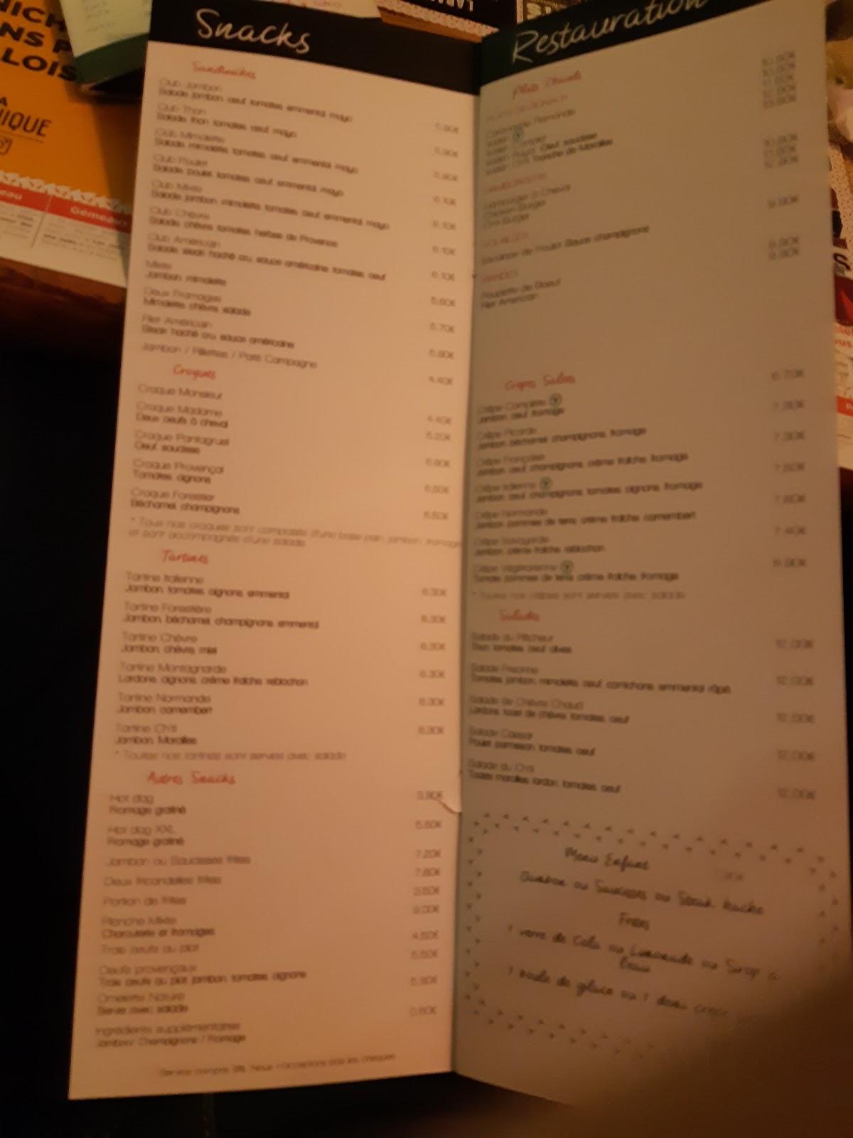 Menu at Le Metropole restaurant, Lille, 22 Pl. Rihour