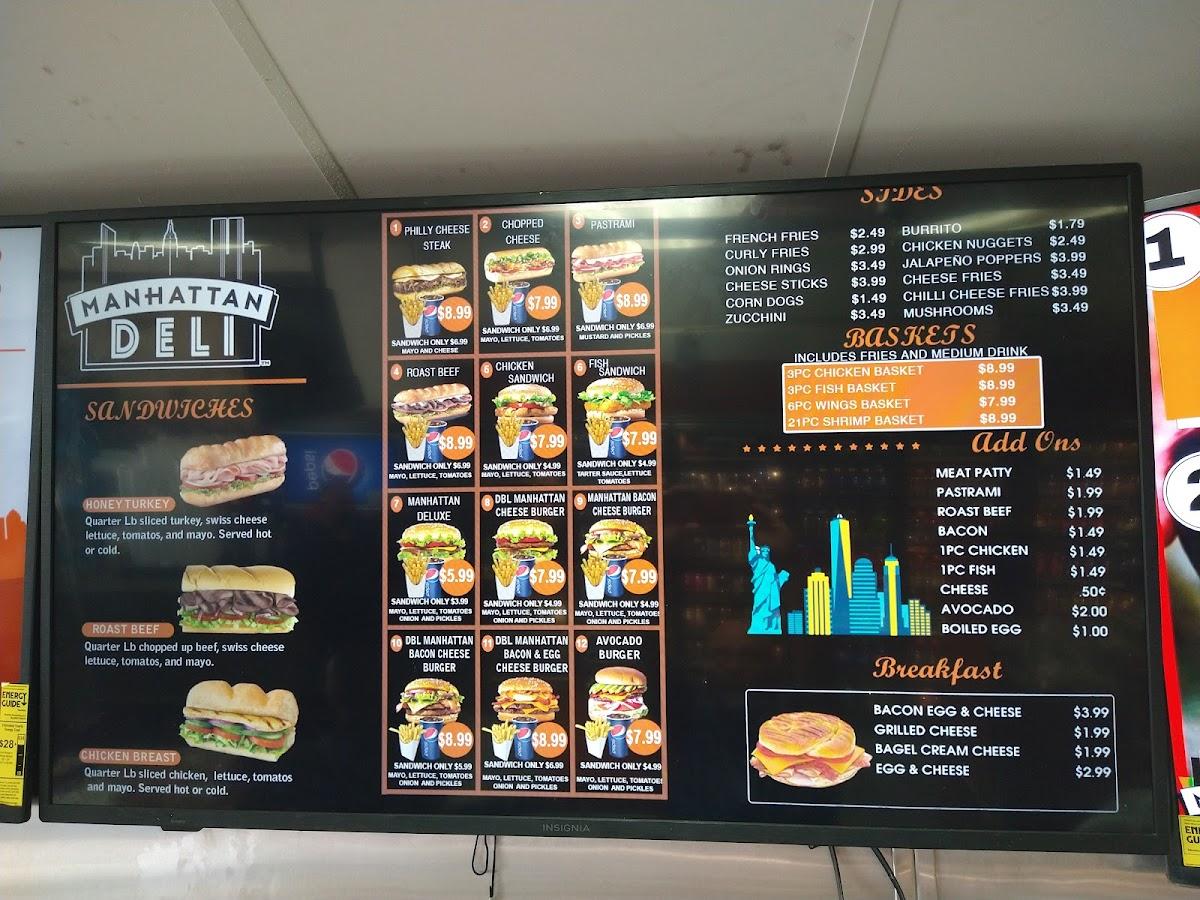 Menu at Manhattan Deli restaurant, Fresno