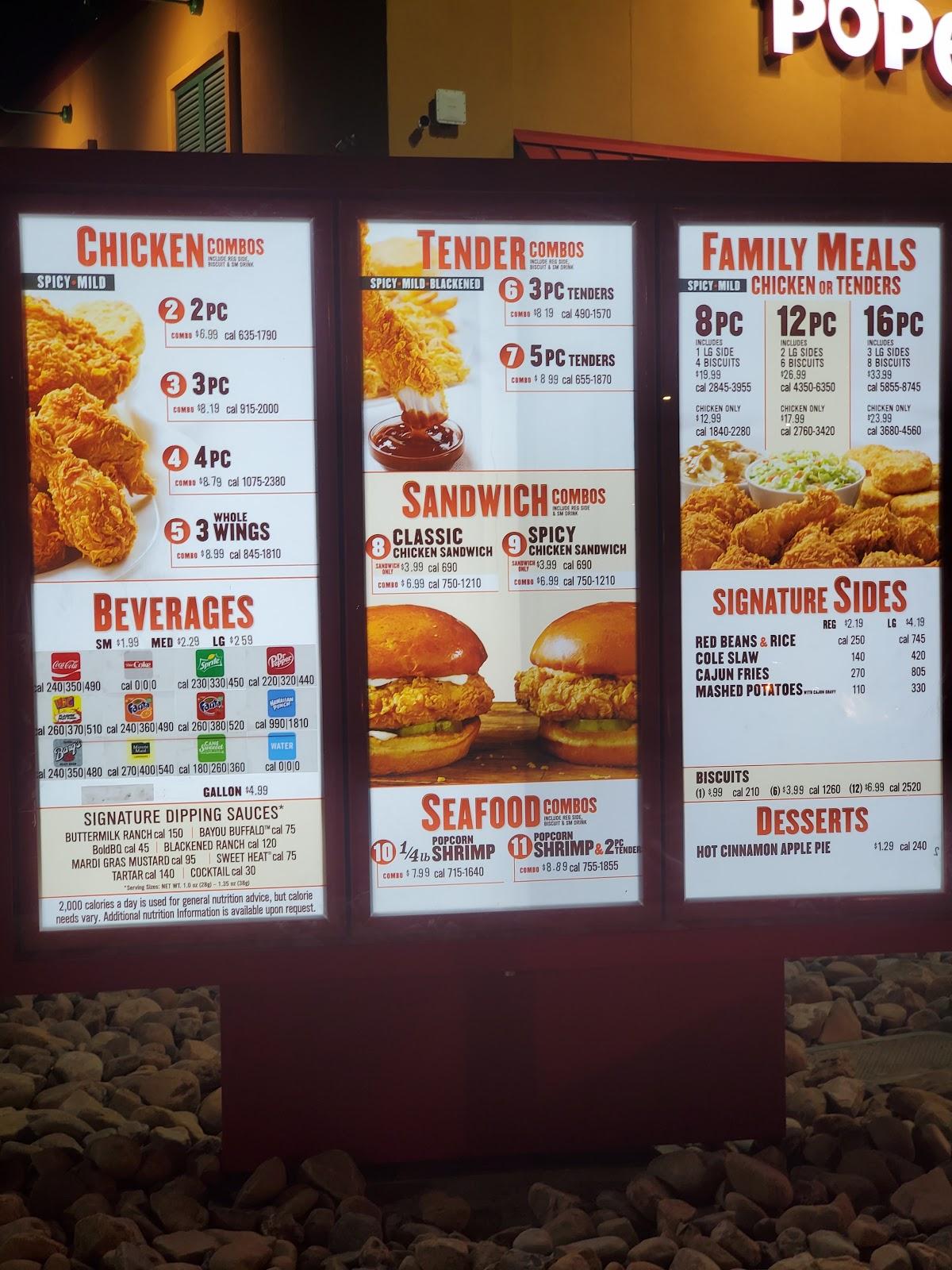 Menu at Popeyes Louisiana Kitchen fast food, West Valley City, S Redwood Rd