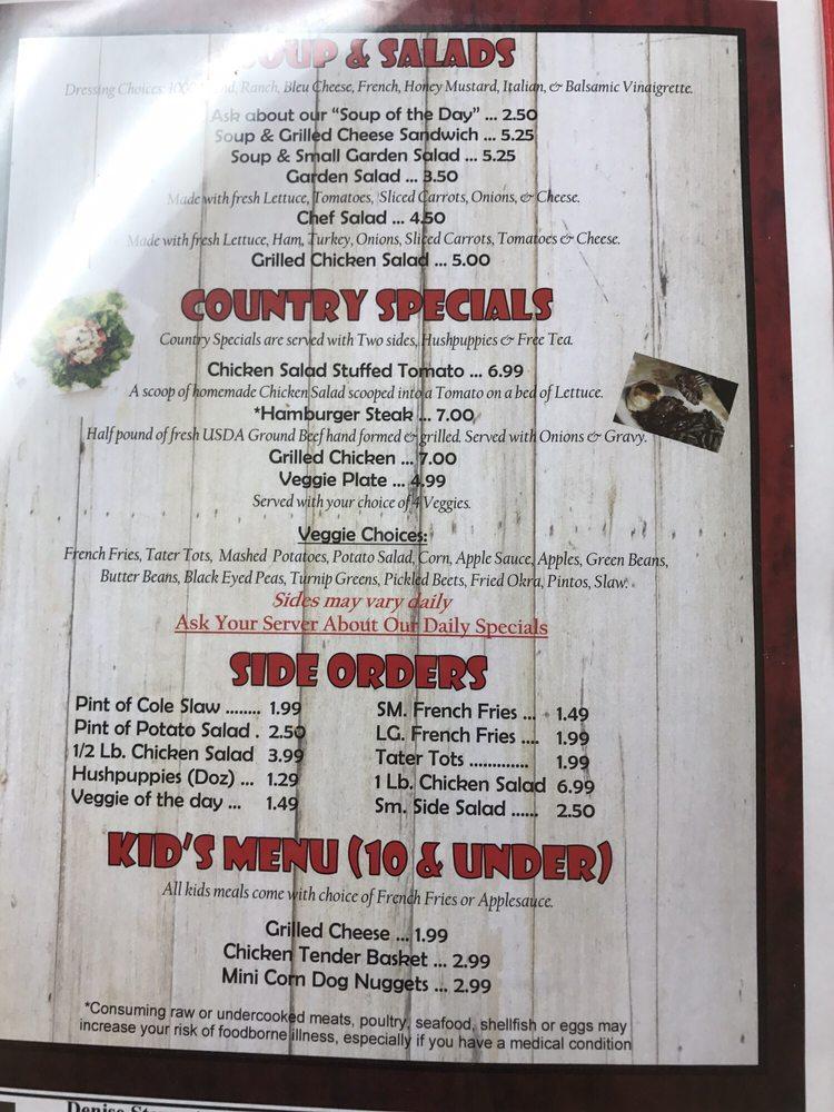 Menu at Red Barn Restaurant, Angier, 123 E Depot St