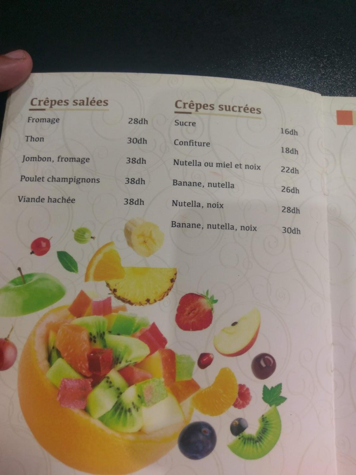 Menu at COFFEE CORNER restaurant, Casablanca