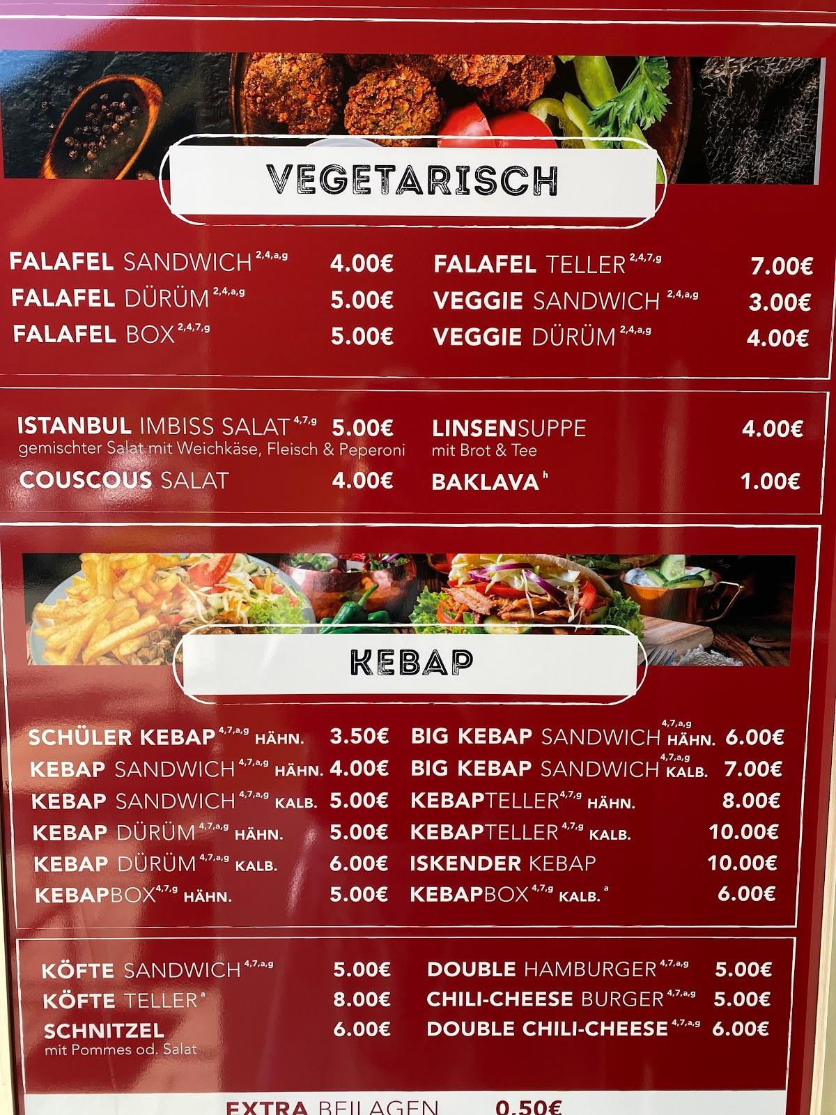 Speisekarte von Istanbul Imbiss 2 restaurant, München