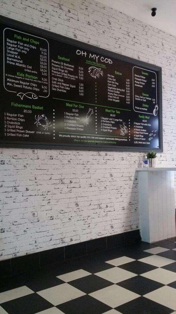 Menu at Oh My Cod fast food, Tuart Hill