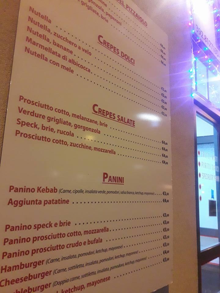 Menu at Ali Baba Savona restaurant, Savona