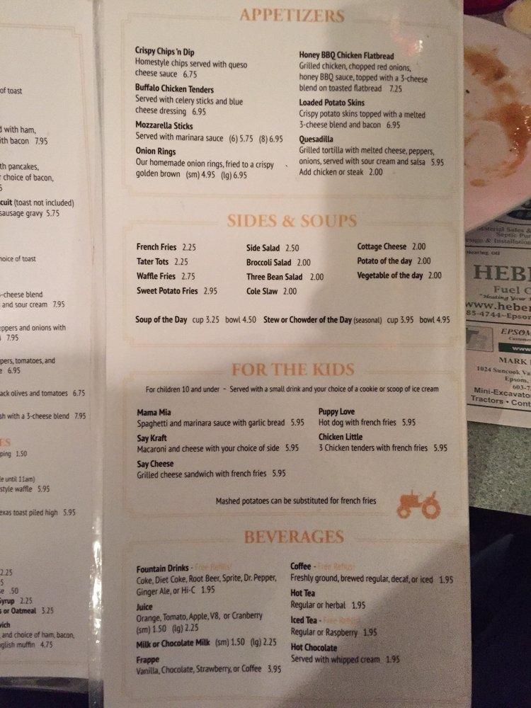 Menu at Country Cook’n At The Circle Restaurant, Epsom