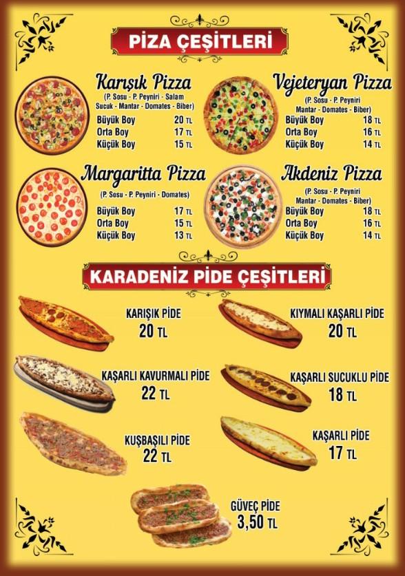 Menu at Cumhuriyet Börek Güveç Pide & Pizza Salonu, Istanbul, Necip ...