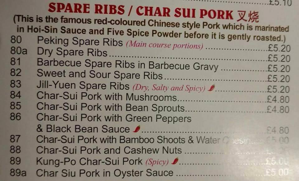 Menu at Ruby Cantonese Takeaway fast food, Gloucester