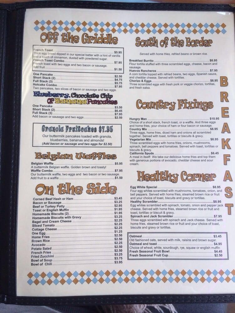 Menu at The Local Spot cafe, Long Beach