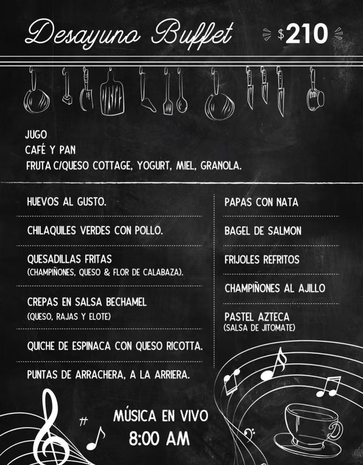 Menu at El Gran Buke, Cuernavaca