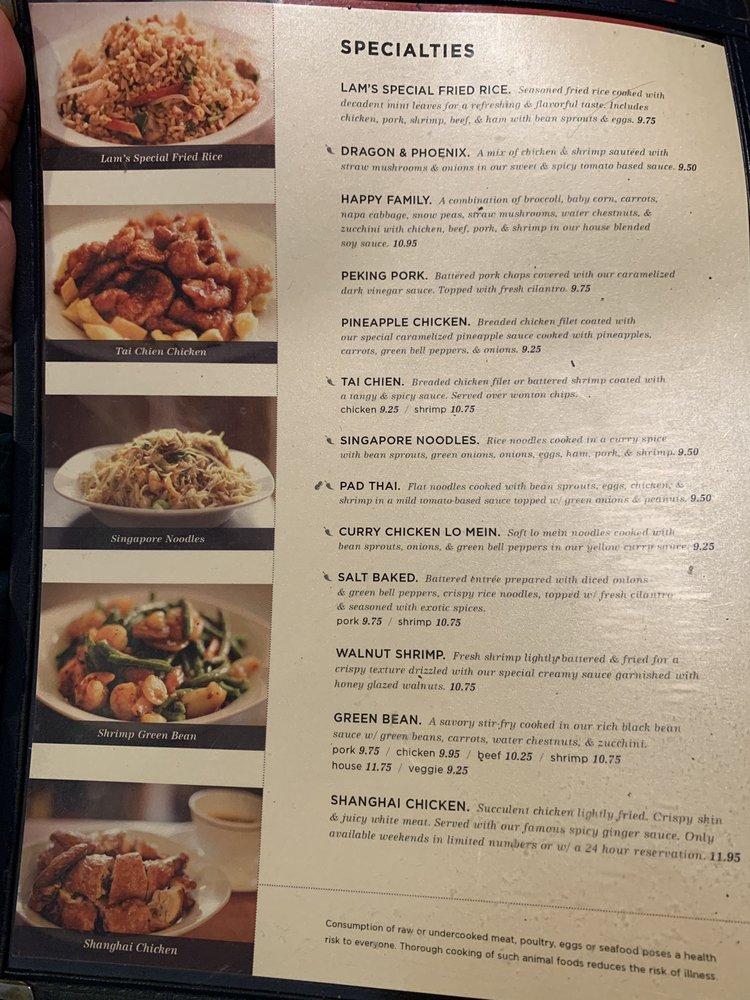 Menu at Pan Wok restaurant, Salt Lake City