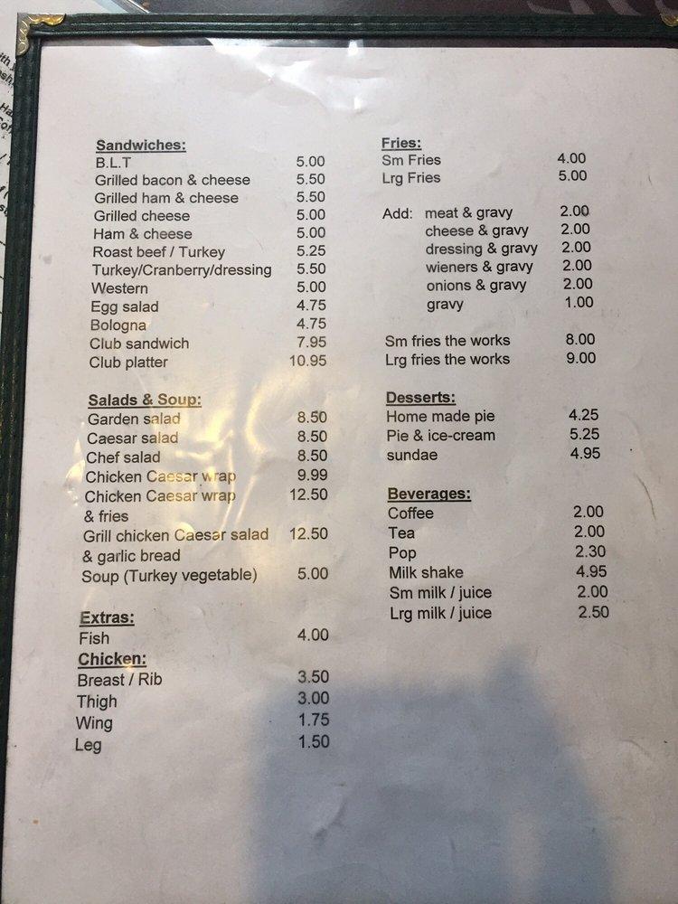 Menu at White Bay Restaurant, Canada