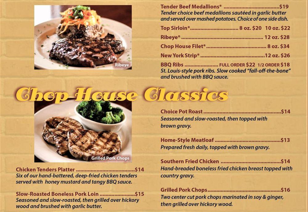 Menu at Franklin Chop House steakhouse, Franklin