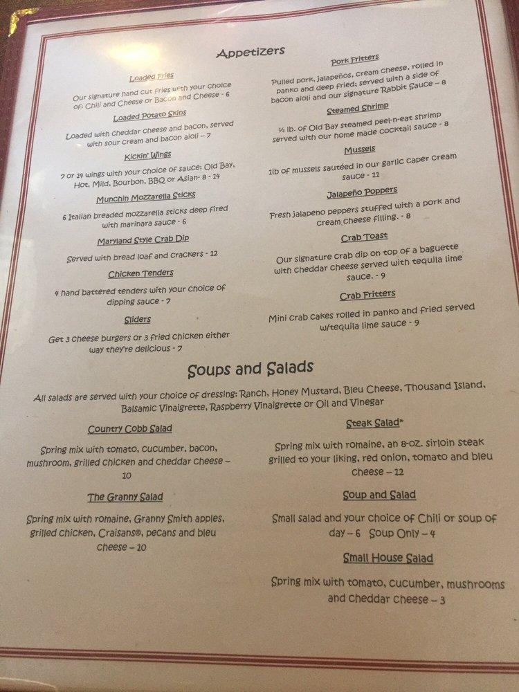Menu at The Mason Jar pub & bar, Hillsville
