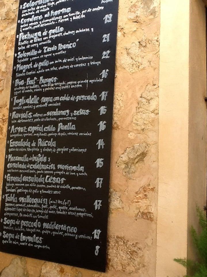 Menu at 1661 Cuina de Banyalbufar restaurant, Banyalbufar