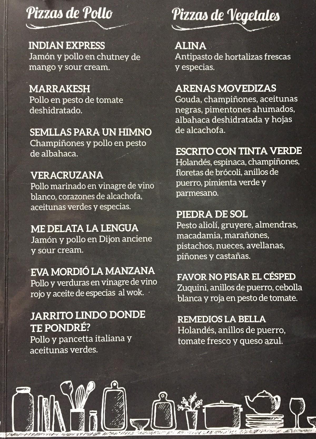 Carta del restaurante Alina Pizza Gourmet, Pasto