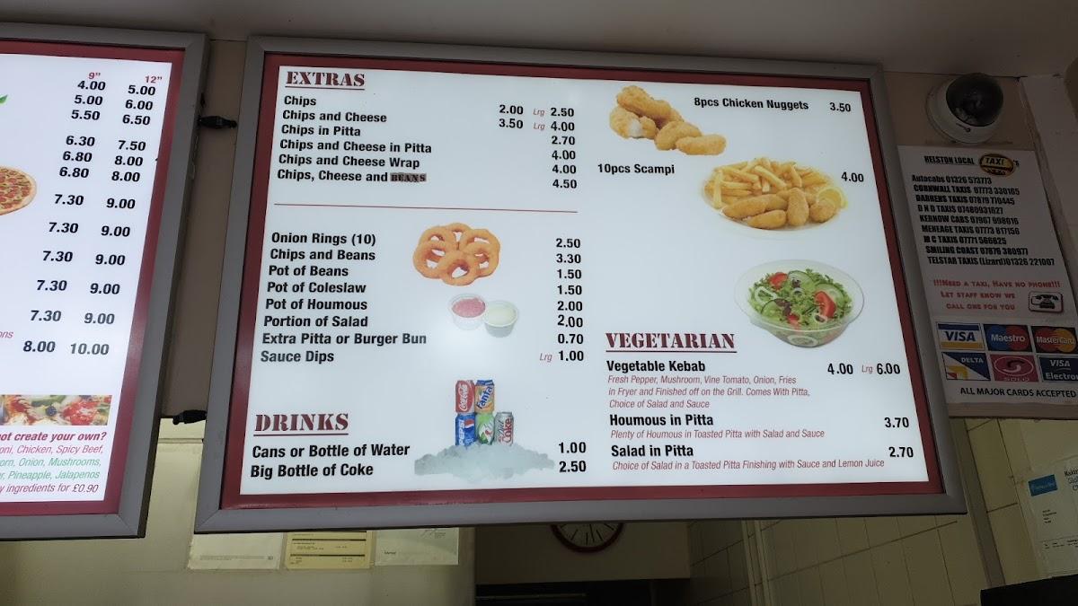 Menu at Helston Grill fast food, Helston, 35 Coinagehall St