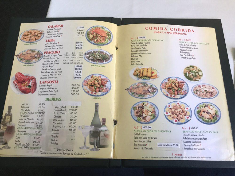 Menu at Palacio Royal Restaurant (Tijuana), Tijuana, Blvd. Agua ...