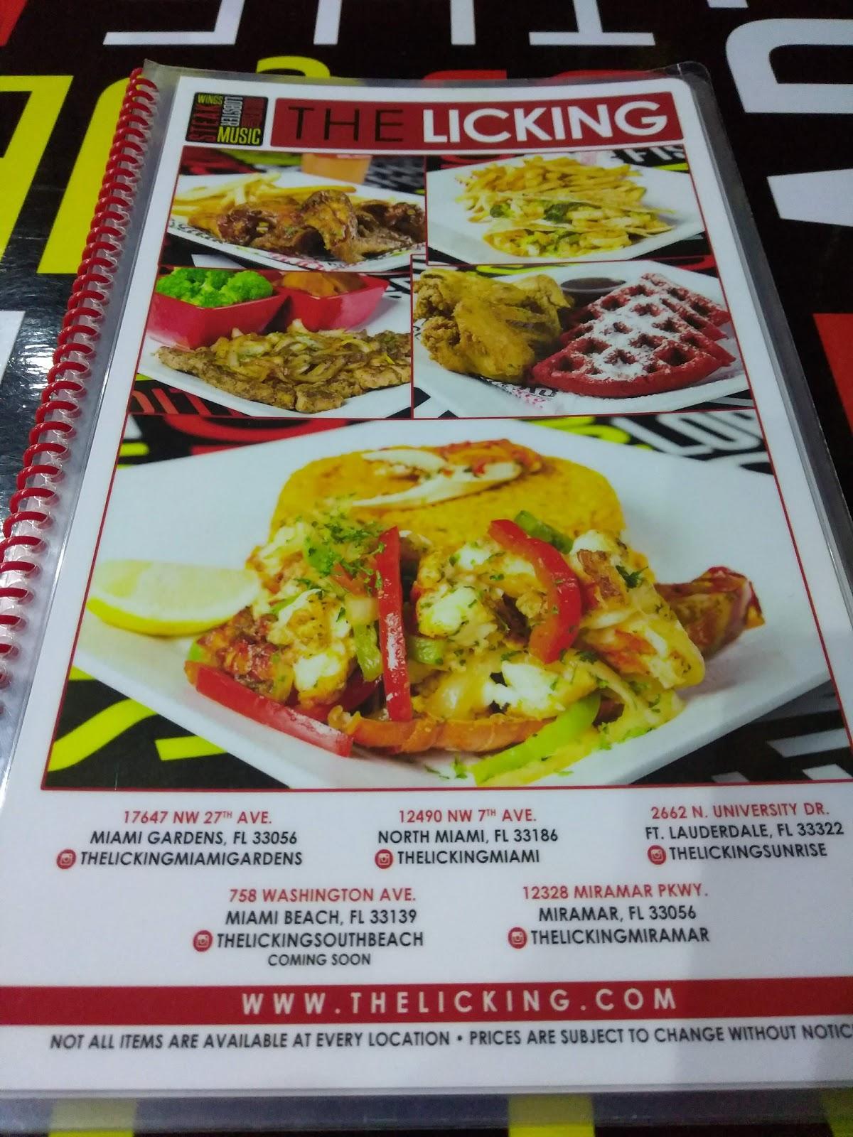 Menu at The Licking restaurant, Miramar, Miramar Pkwy