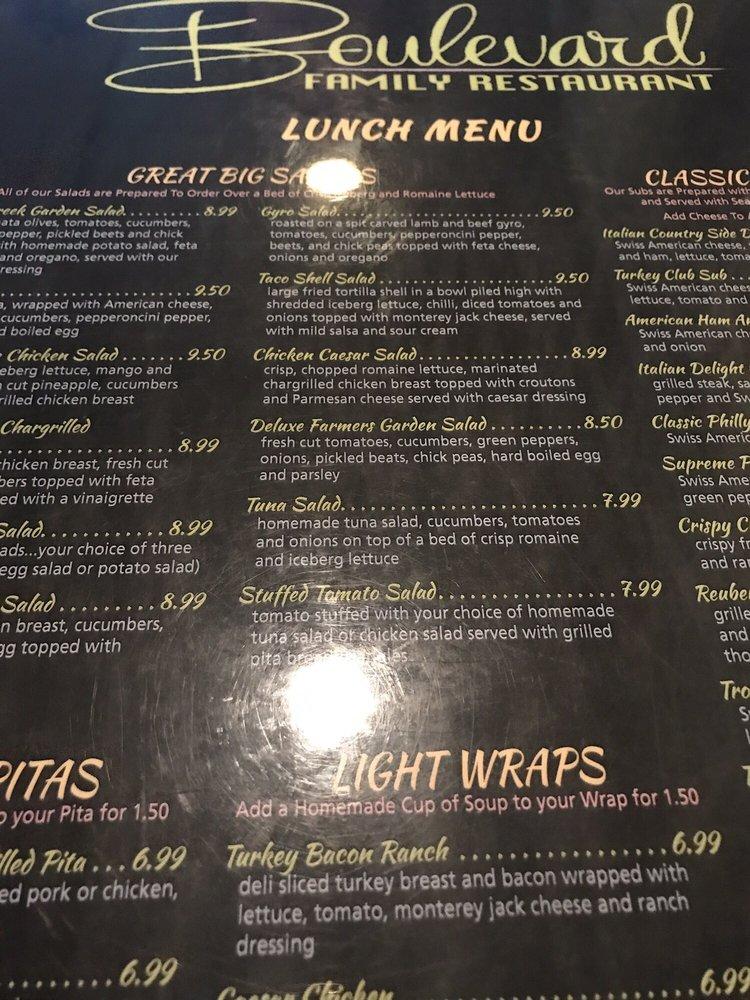 Menu at Boulevard Family Restaurant, New Port Richey