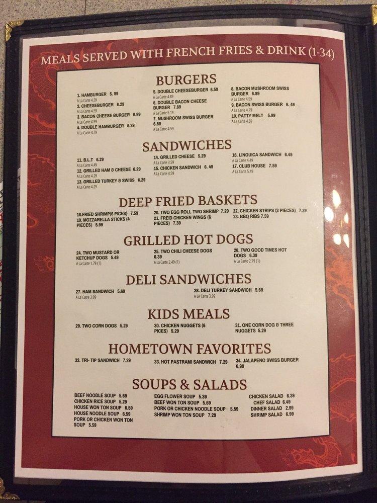 Menu at Good Times restaurant, Newman