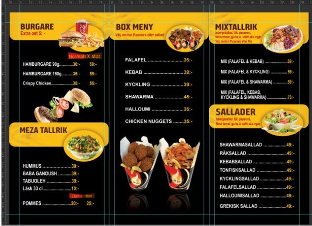 Carta del restaurante Shawarma Time, Malmö