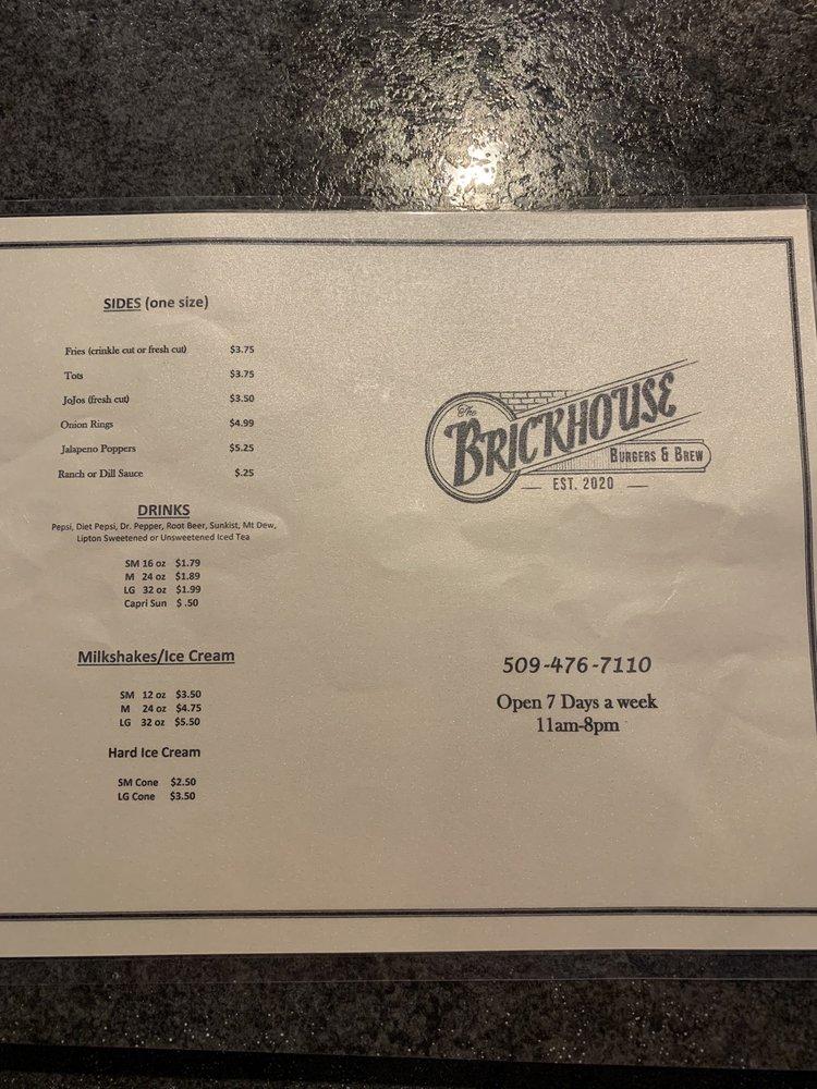 Menu at Brickhouse pub & bar, Oroville