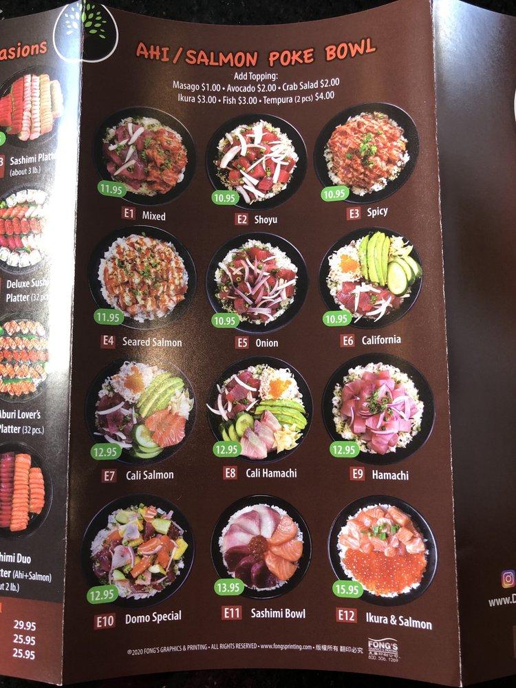 Menu at Domo Cafe, Honolulu, Waialae Ave