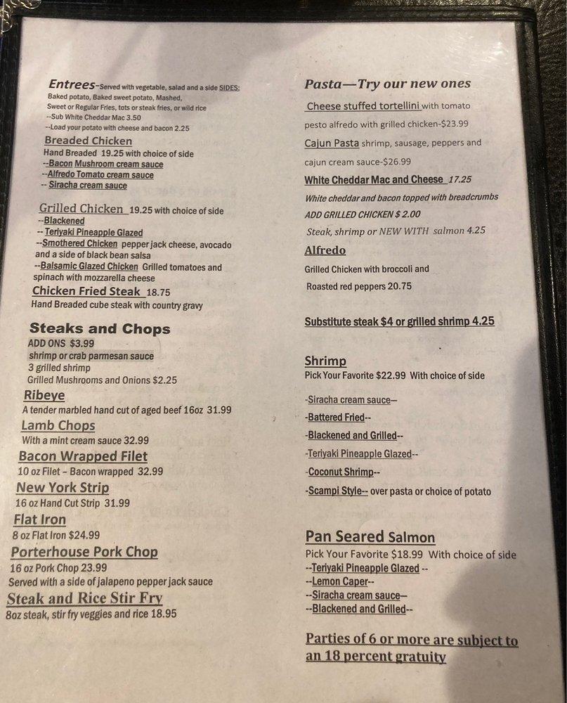 Menu at Douglas Community Club, Douglas