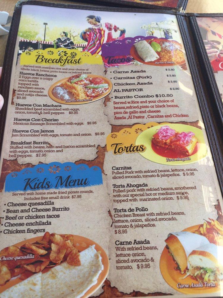 Menu at Flor De Jalisco restaurant, Palm Desert, Washington St G