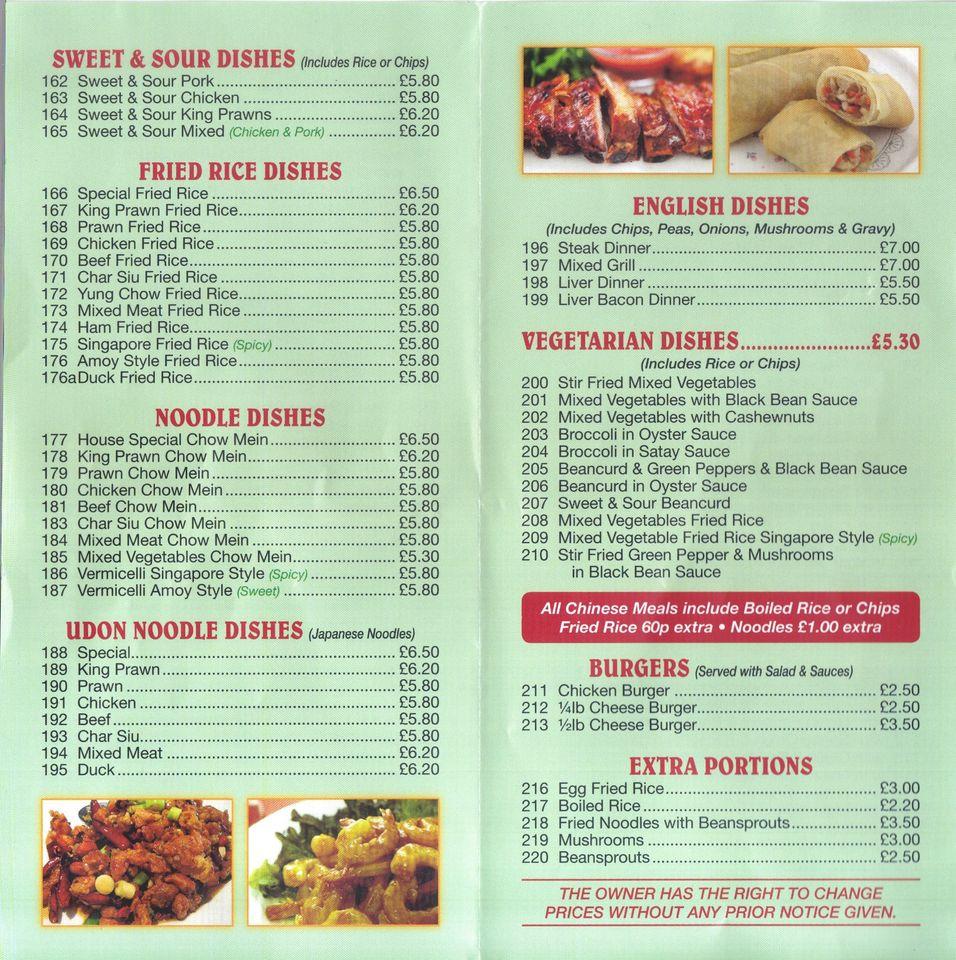 Menu at Fortune Cuisine fast food, Bebington, Bromborough Rd